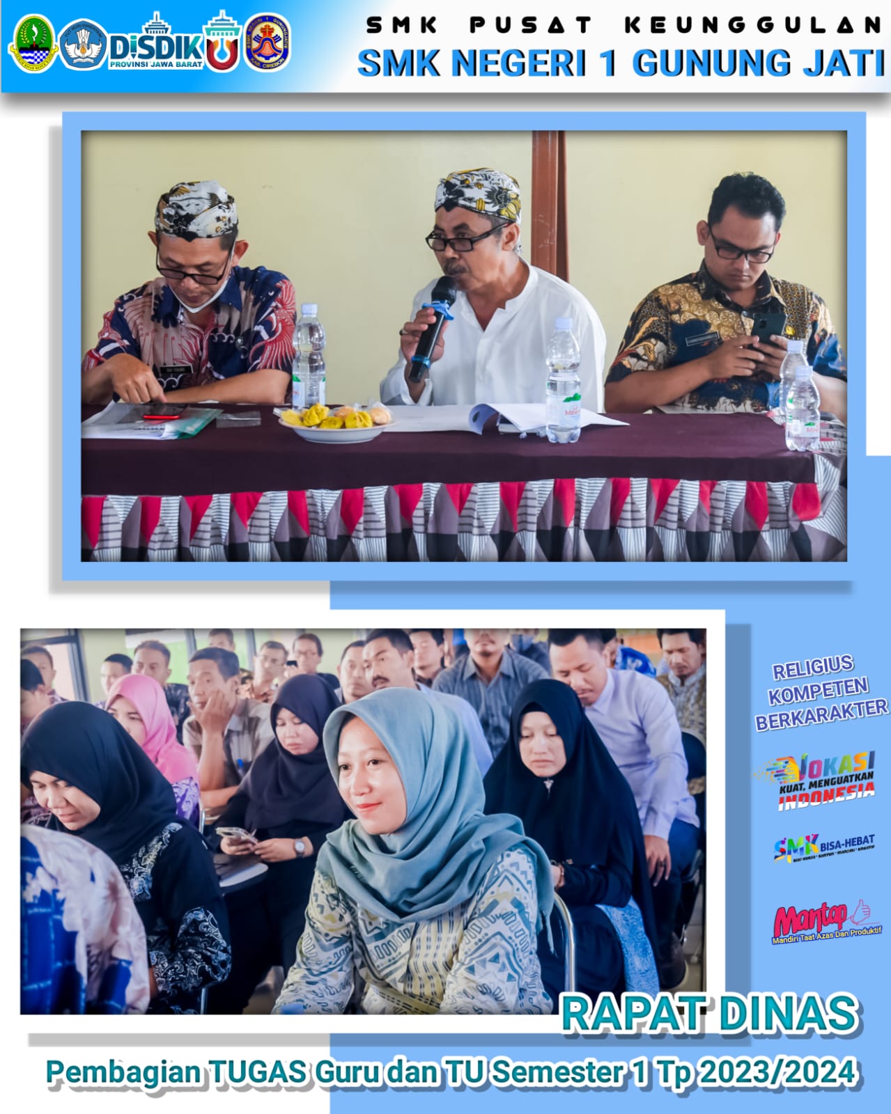 Rapat Dinas Pembagian Tugas Guru dan TU Semester 1 Tahun Pelajaran 2023/2024 – SMKN 1 GUNUNG JATI